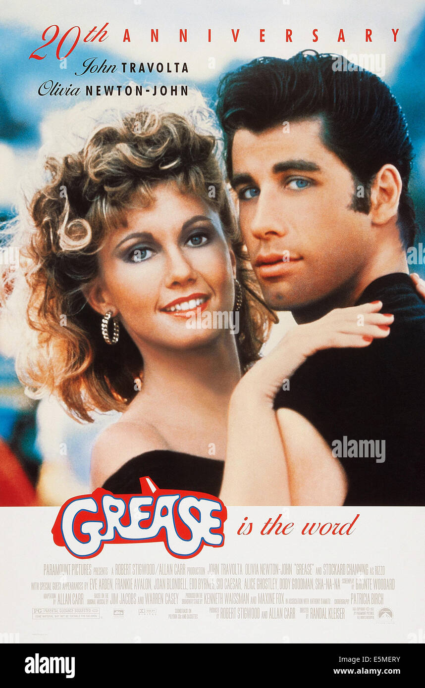 GREASE, US poster, from left: Olivia Newton-John, John Travolta, 1978 ...