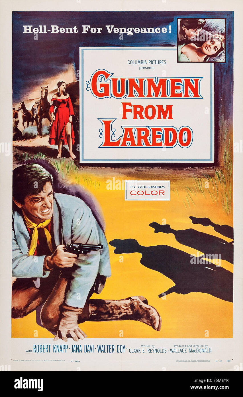 GUNMEN FROM LAREDO, US poster, Robert Knapp, top right: Robert Knapp ...