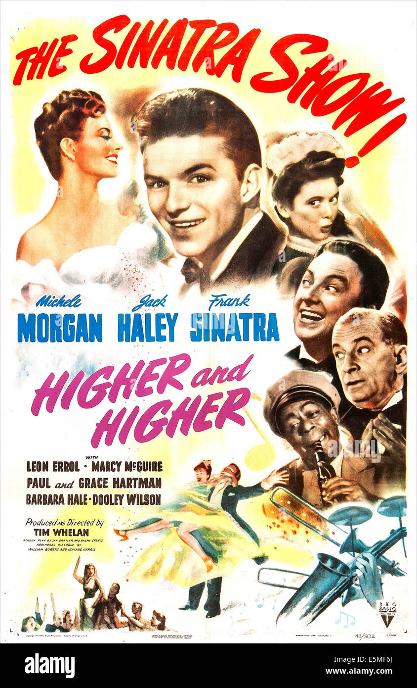 HIGHER AND HIGHER, US poster, top from left: Michele Morgan, Frank ...