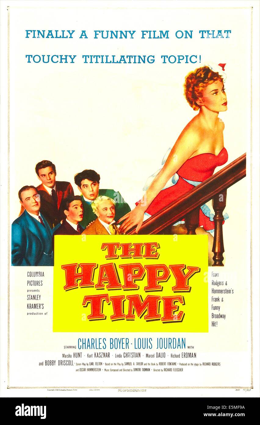 THE HAPPY TIME, US poster, Linda Christian (right), 1952 Stock Photo ...