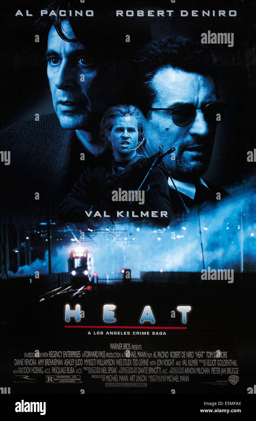 HEAT, US poster art, from left: Al Pacino, Val Kilmer, Robert De Niro ...