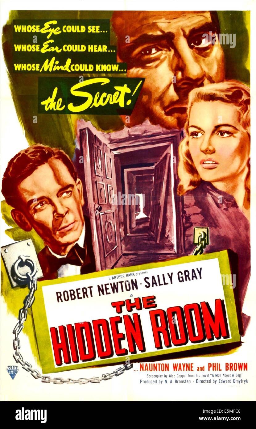 THE HIDDEN ROOM, (aka OBSESSION), British poster, from left: Phil Brown ...