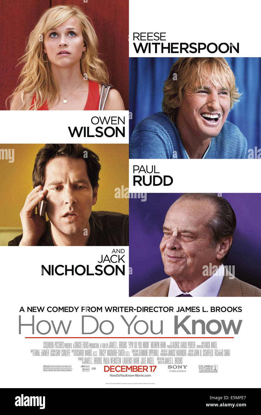 HOW DO YOU KNOW, from top left: Reese Witherspoon, Owen Wilson, Paul ...