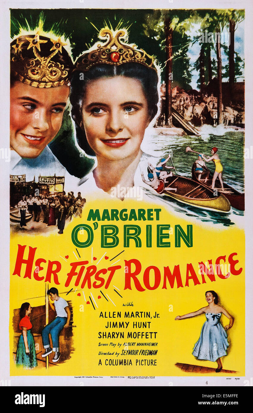 HER FIRST ROMANCE, US poster, top from left: Allen Martin Jr., Margaret ...