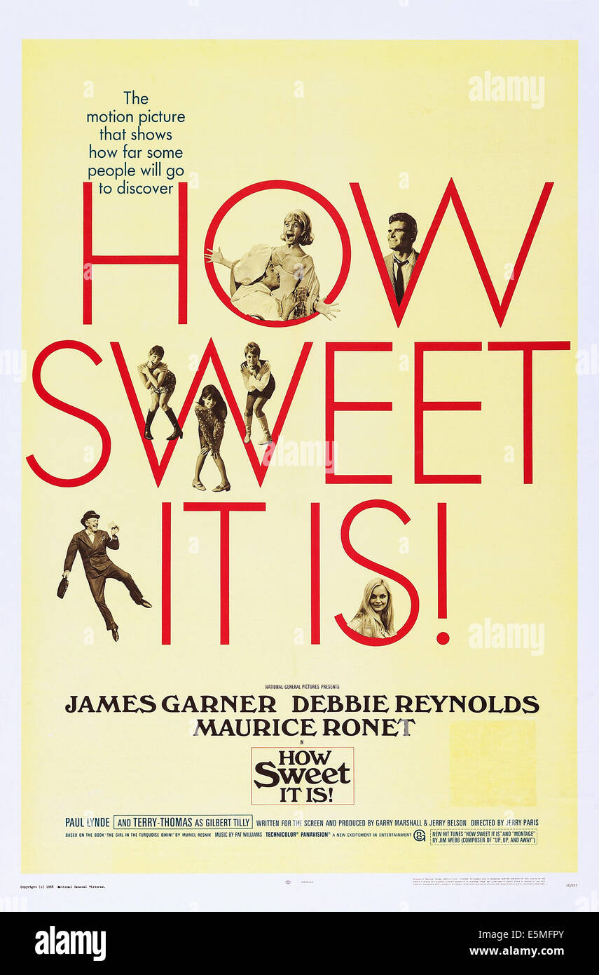 HOW SWEET IT IS!, US poster, top from left: Debbie Reynolds, James ...