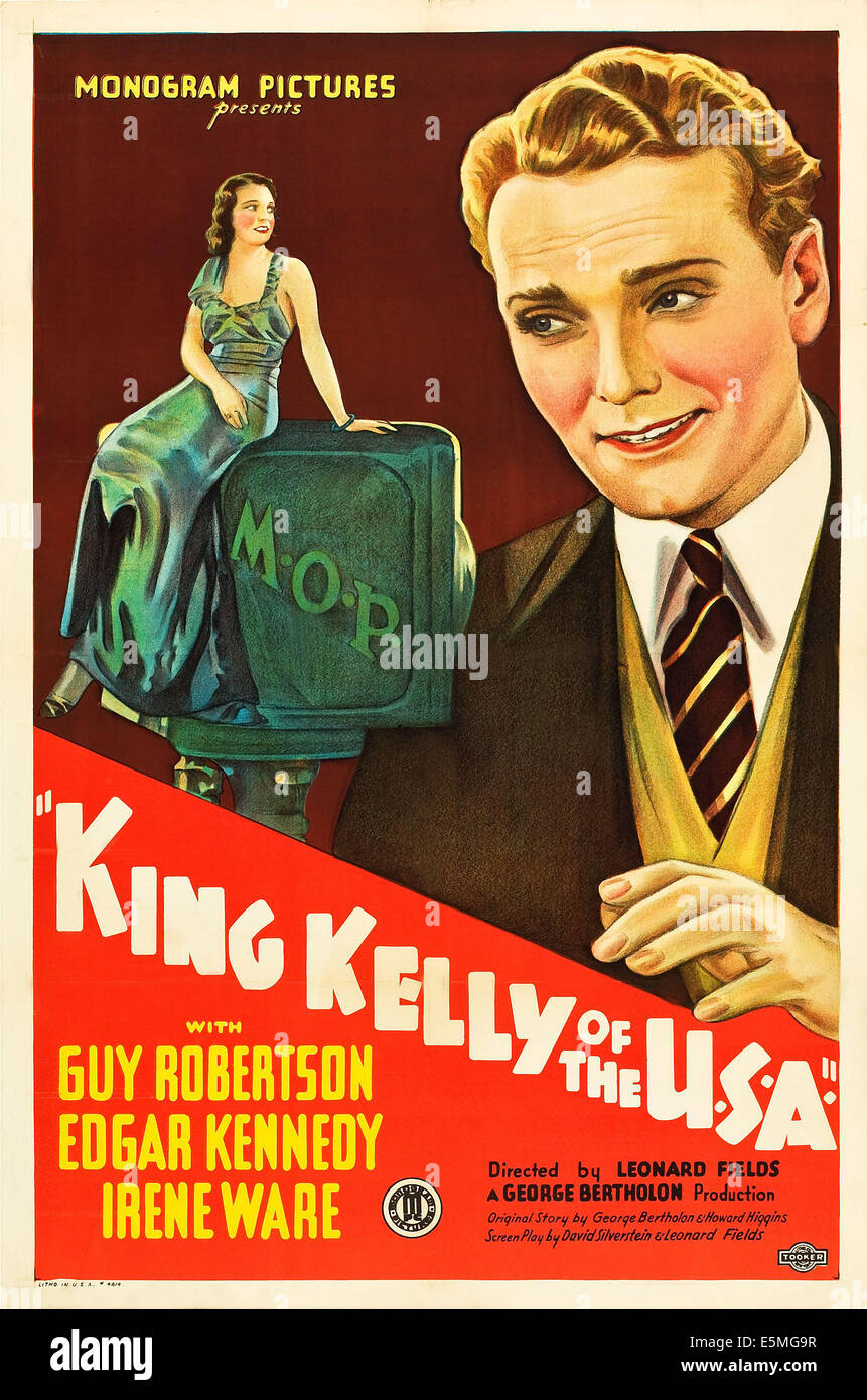 KING KELLY OF THE U.S.A., US poster art, from left: Irene Ware, Guy ...