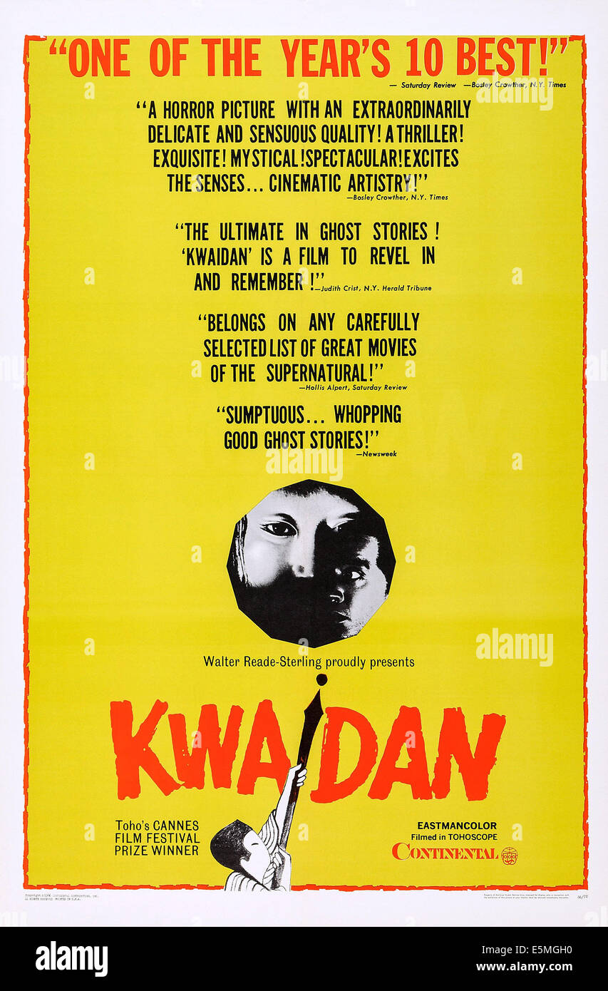 KWAIDAN, (aka KAIDAN, aka GHOST STORIES), US poster, 1964 Stock Photo ...