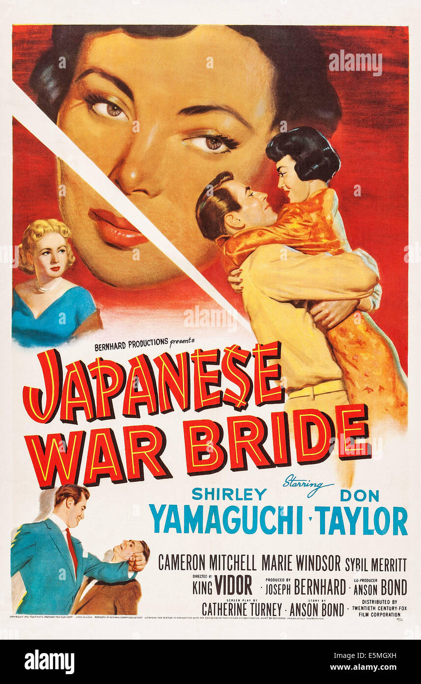 JAPANESE WAR BRIDE, US poster art, top, from right: Sybil Merritt, Don ...