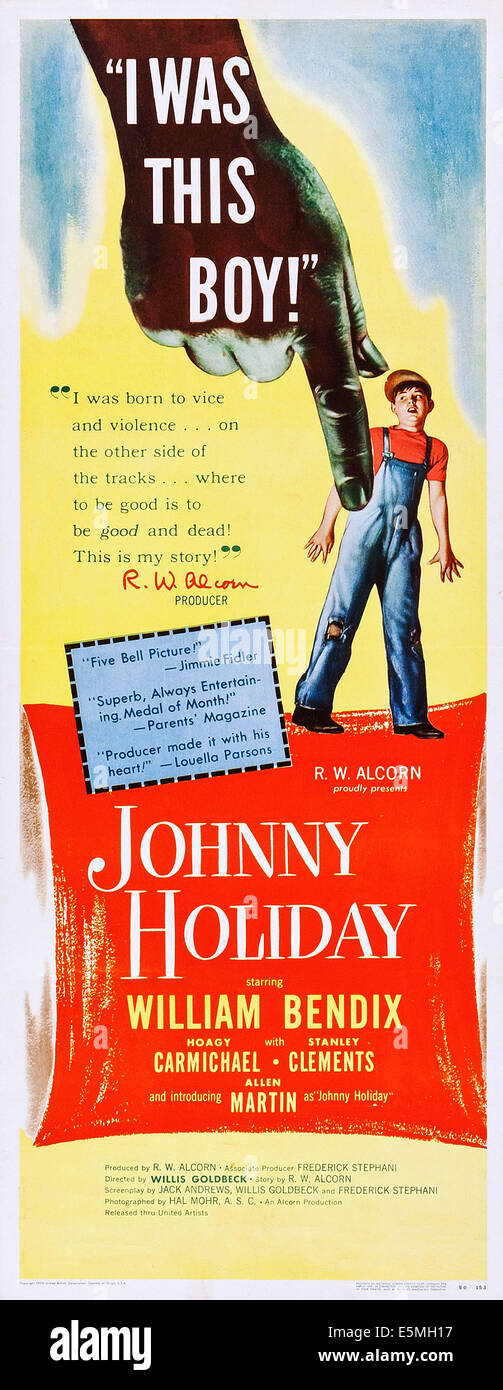 JOHNNY HOLIDAY, US poster art, Allen Martin Jr., 1949 Stock Photo - Alamy