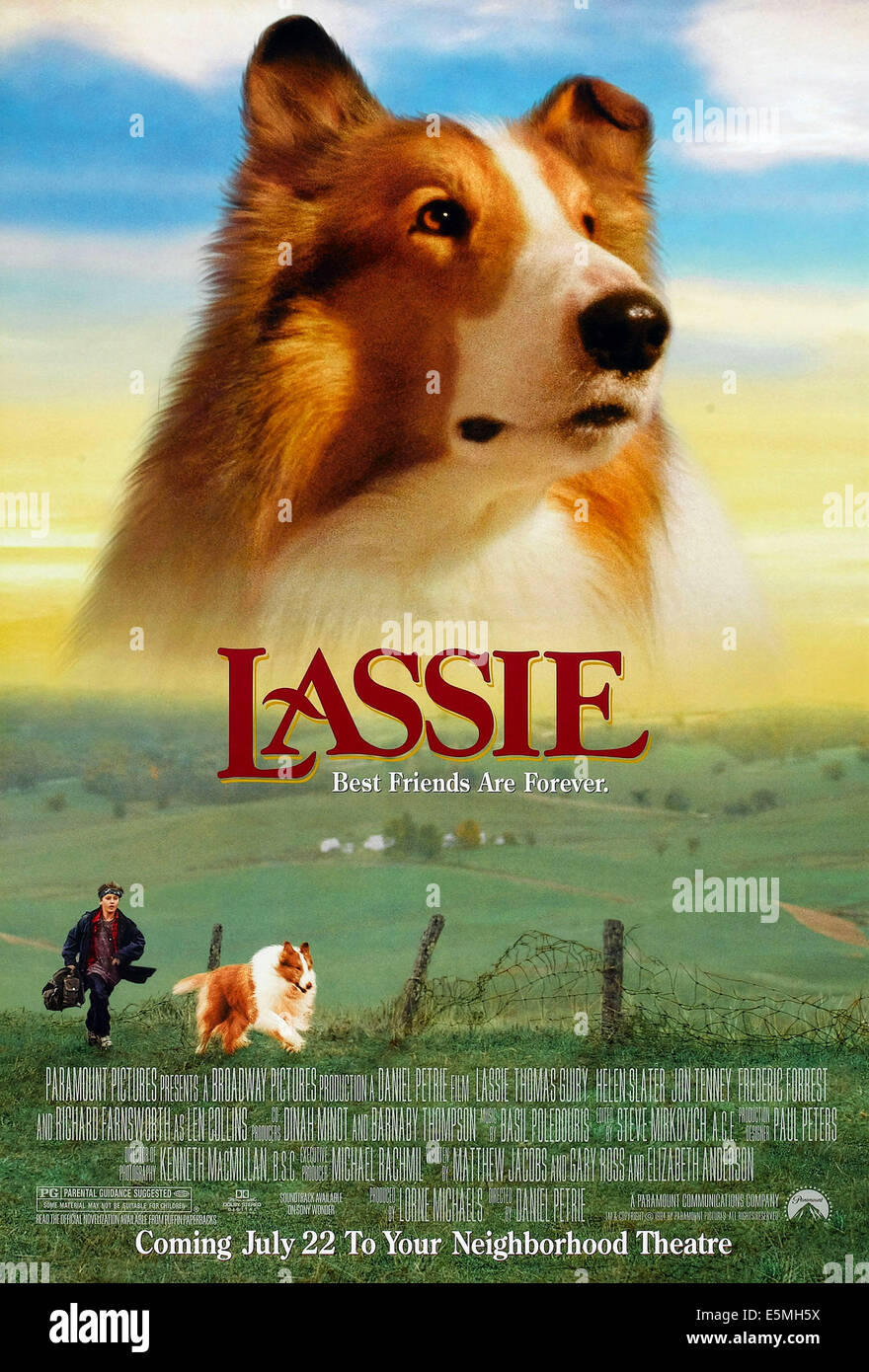 LASSIE, US advance poster art, Thomas Guiry, Lassie, 1994. ©Paramount ...