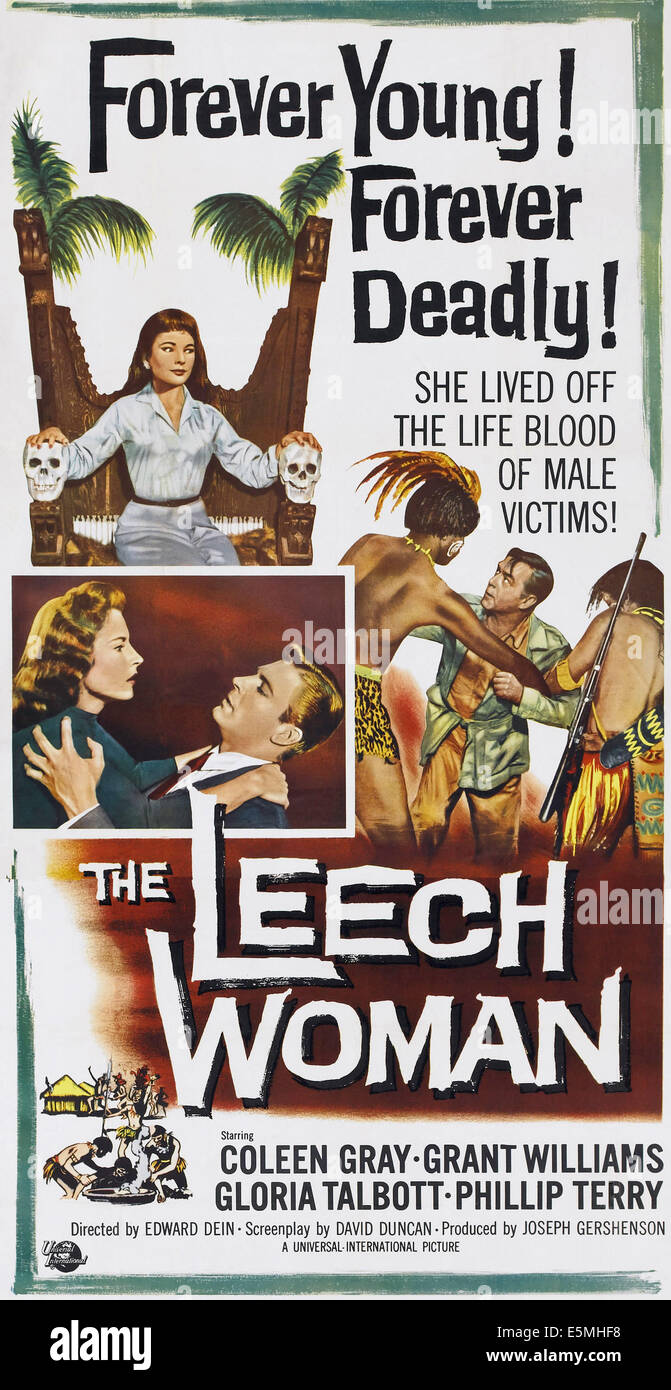 THE LEECH WOMAN, US poster art, insert, from left: Coleen Gray, Grant ...