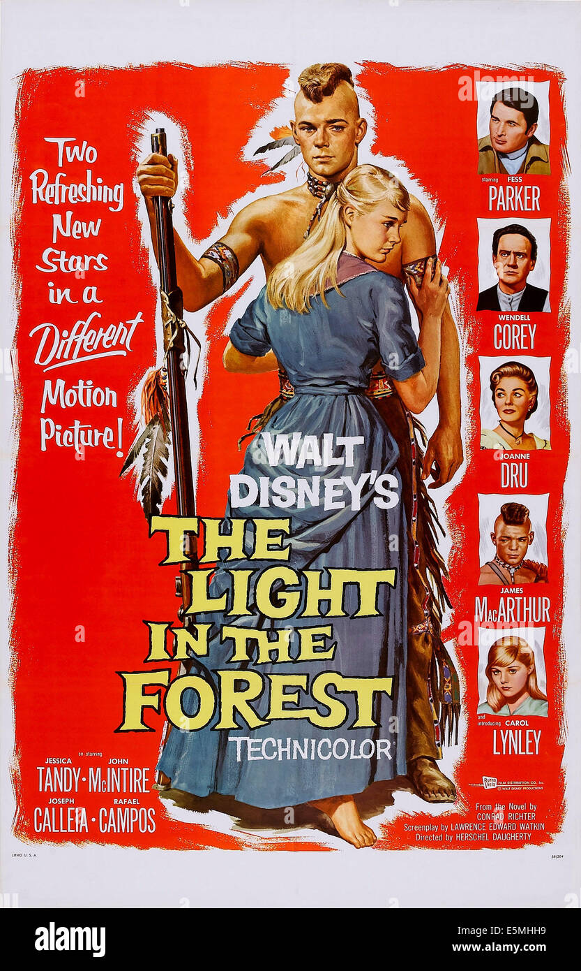 THE LIGHT IN THE FOREST, US poster art, standing: James MacArthur ...