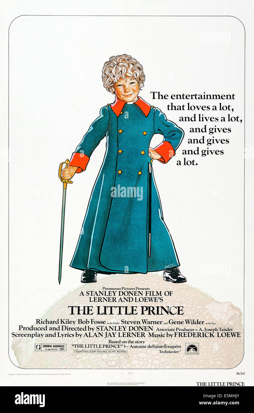 THE LITTLE PRINCE, US poster, Steven Warner, 1974 Stock Photo - Alamy