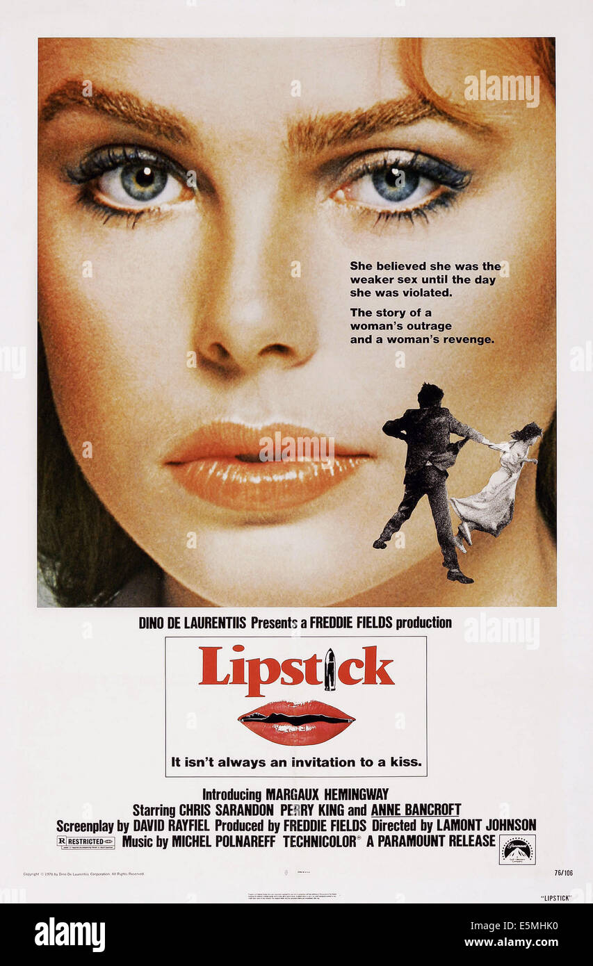 LIPSTICK, US poster art, Margaux Hemingway, 1976 Stock Photo - Alamy