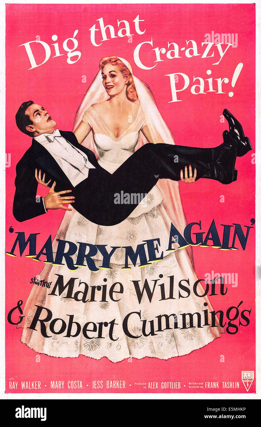 MARRY ME AGAIN, US poster art, 1953 Stock Photo - Alamy