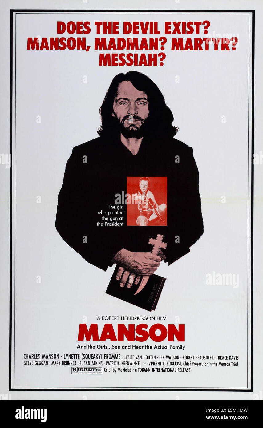 MANSON, US poster, Charles Manson, 1973 Stock Photo - Alamy