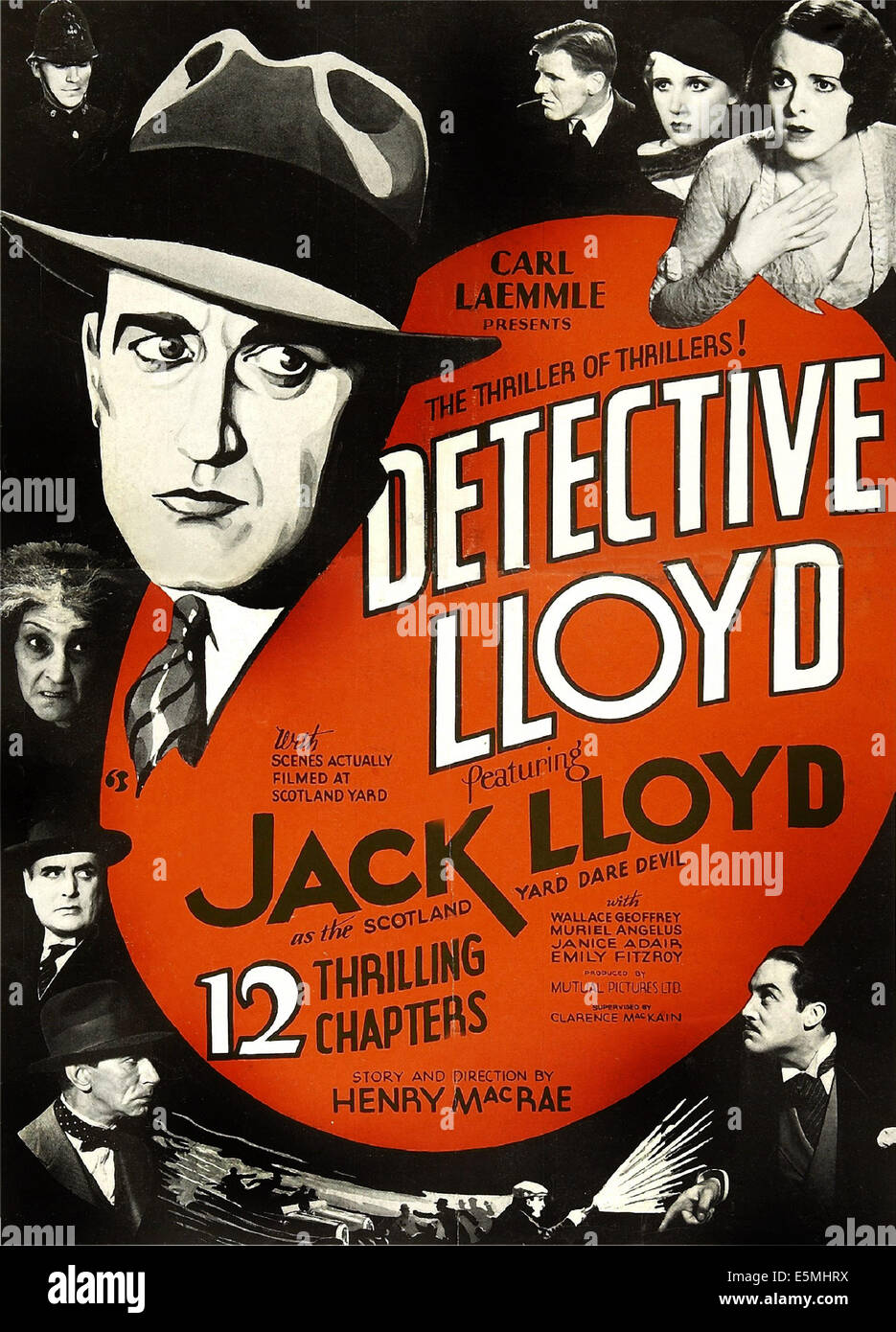 LLOYD OF THE C.I.D., (aka DETECTIVE LLOYD), US poster art, large head ...