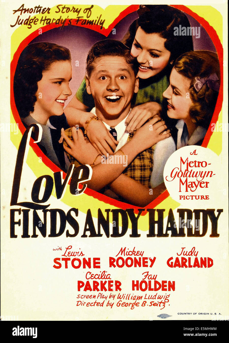 LOVE FINDS ANDY HARDY, from left: Judy Garland, Mickey Rooney, Ann ...