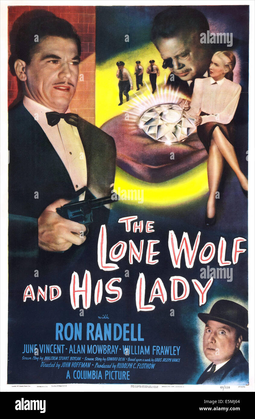 THE LONE WOLF AND HIS LADY, US poster, from left: Ron Randell, Steven ...