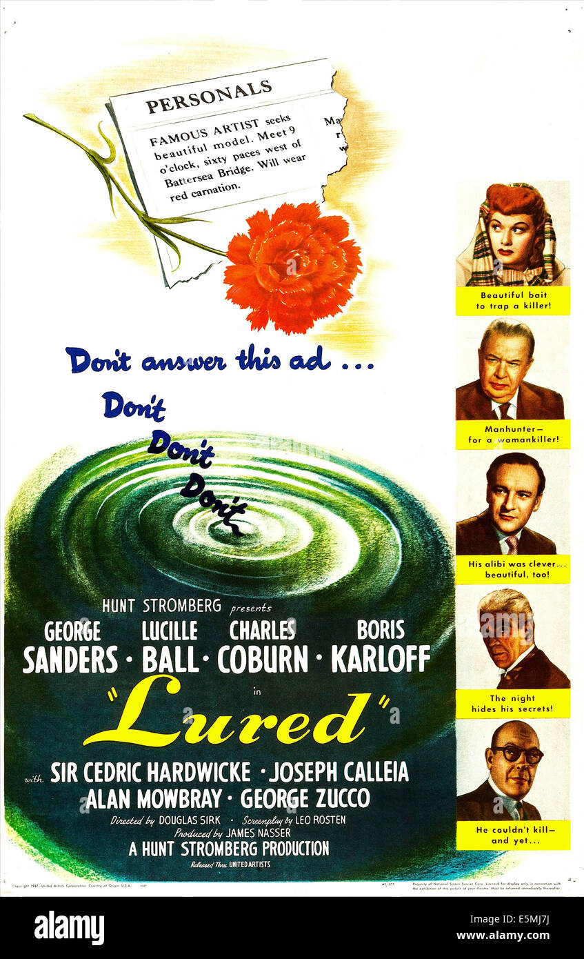 Lured movie poster hi-res stock photography and images - Alamy