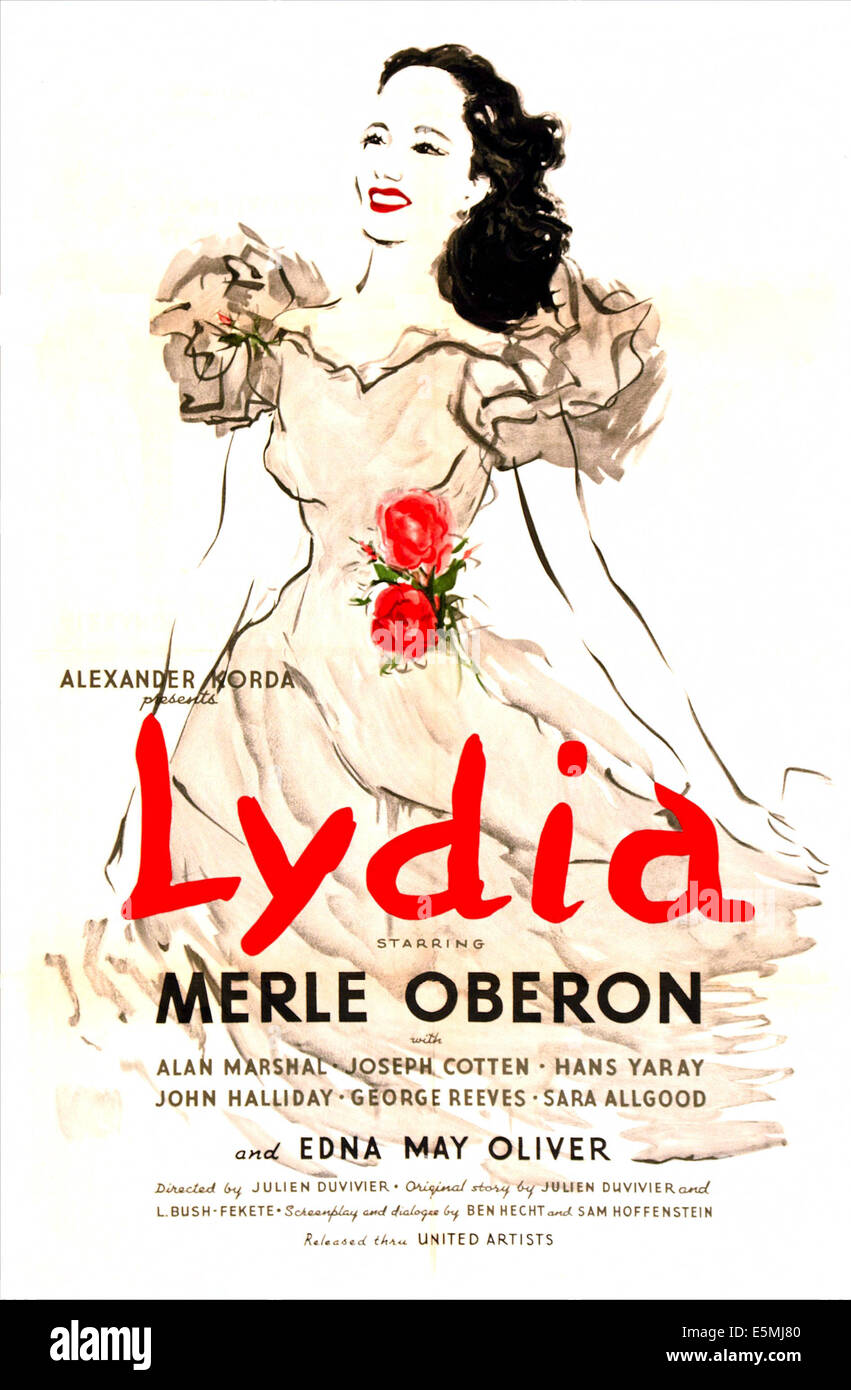 LYDIA, US poster, Merle Oberon, 1941 Stock Photo - Alamy