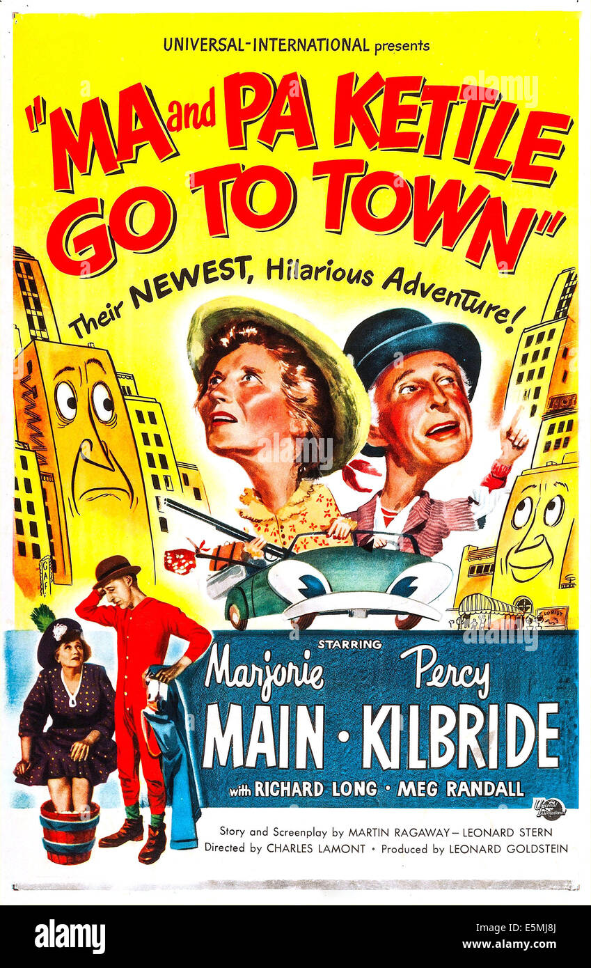MA AND PA KETTLE GO TO TOWN, US poster, top and bottom from left ...