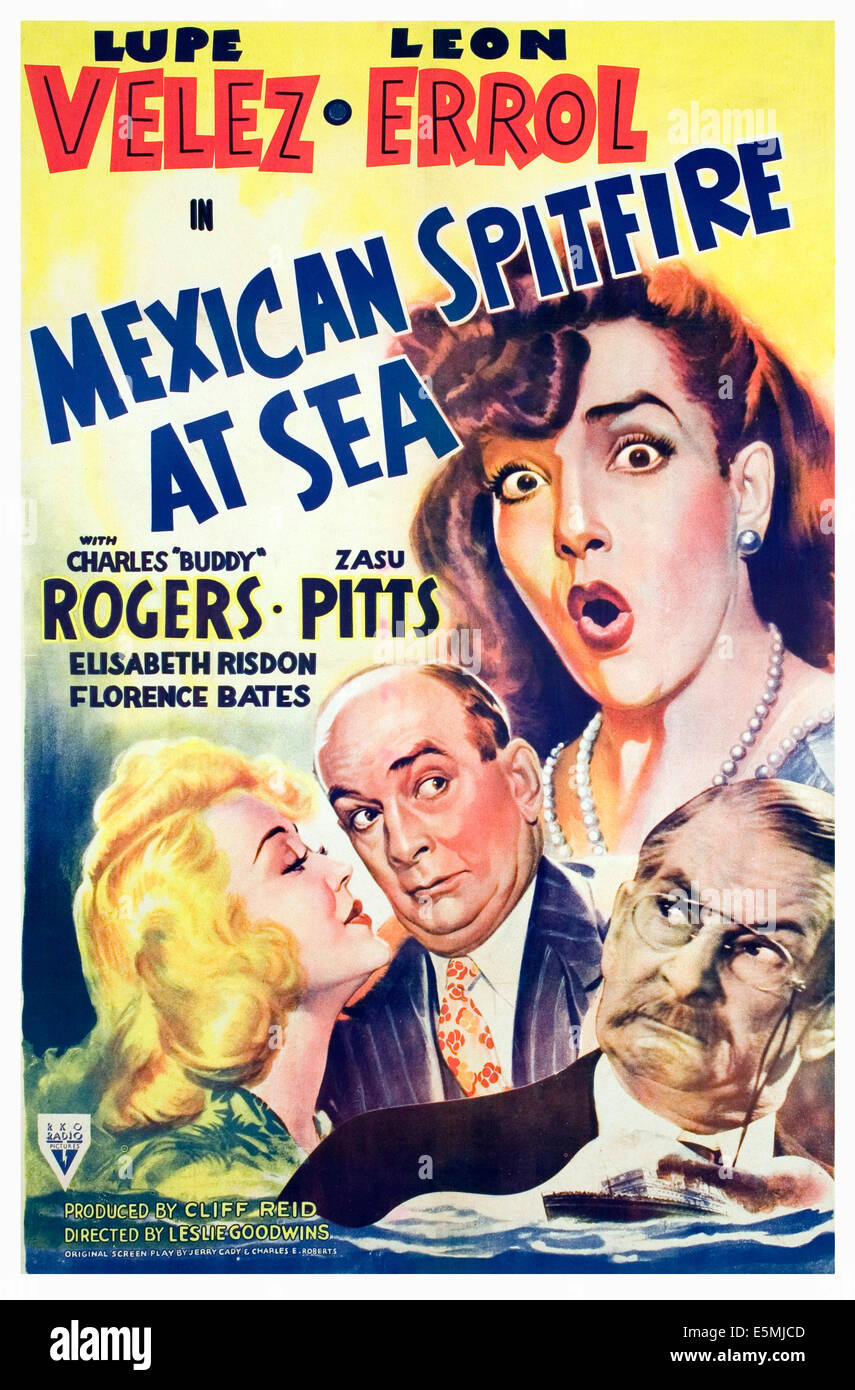 MEXICAN SPITFIRE AT SEA, Lupe Velez, Marion Martin, Leon Errol, Harry ...