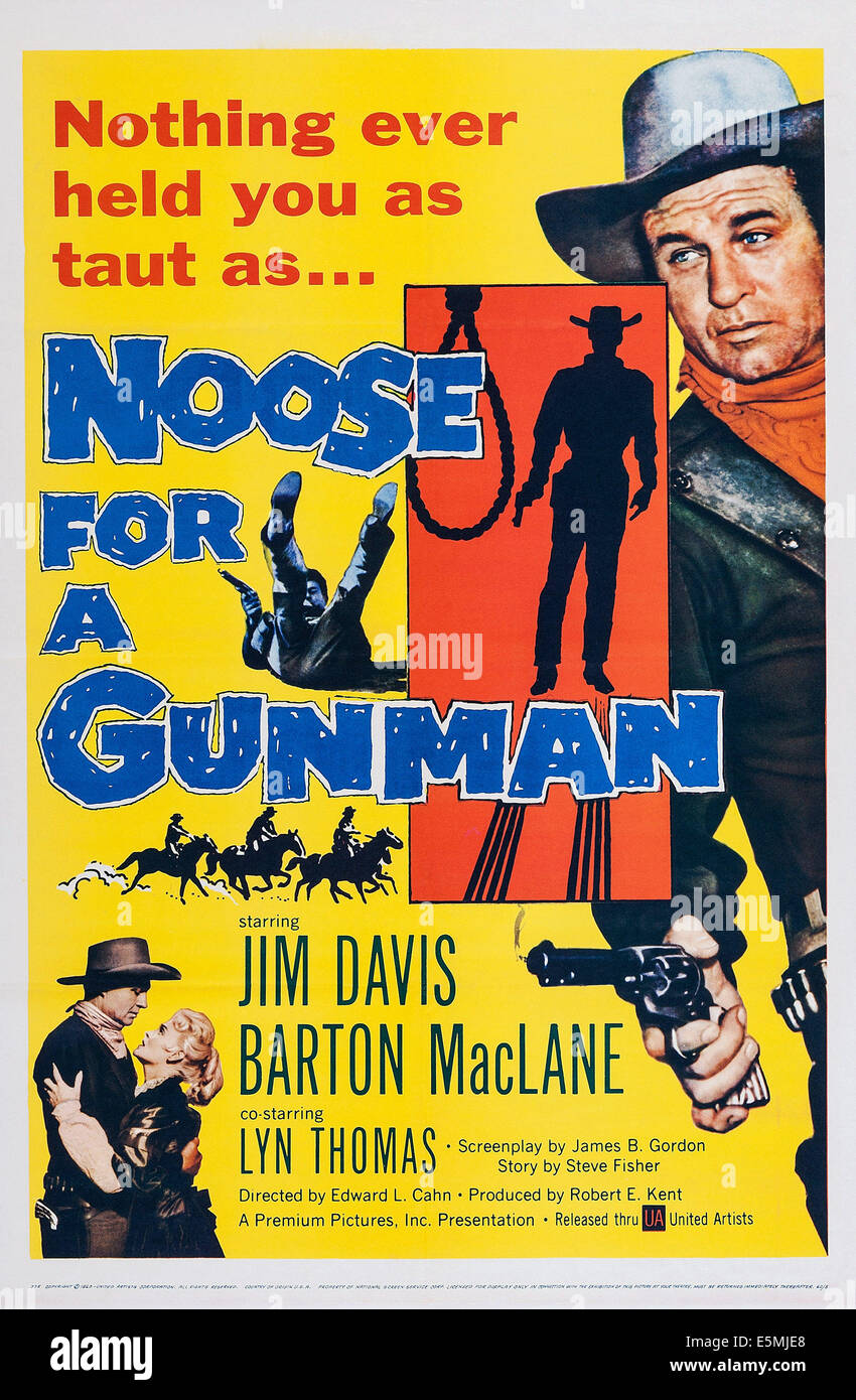 NOOSE FOR A GUNMAN, US poster art, top right: Jim Davis, 1960 Stock ...