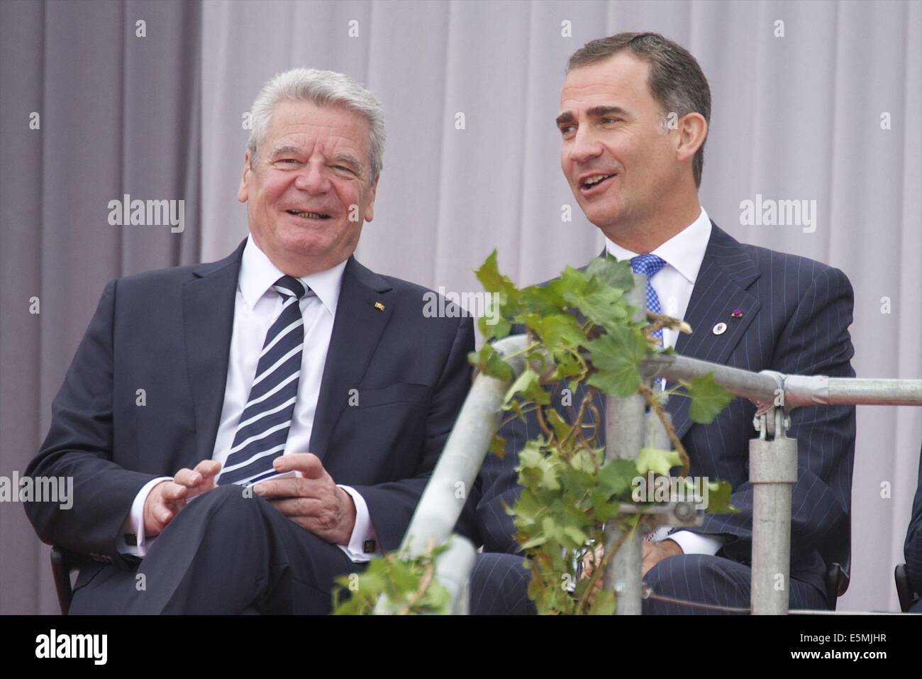 Liege, Belgium. 4th Aug, 2014. German President Joachim Gauck and King ...