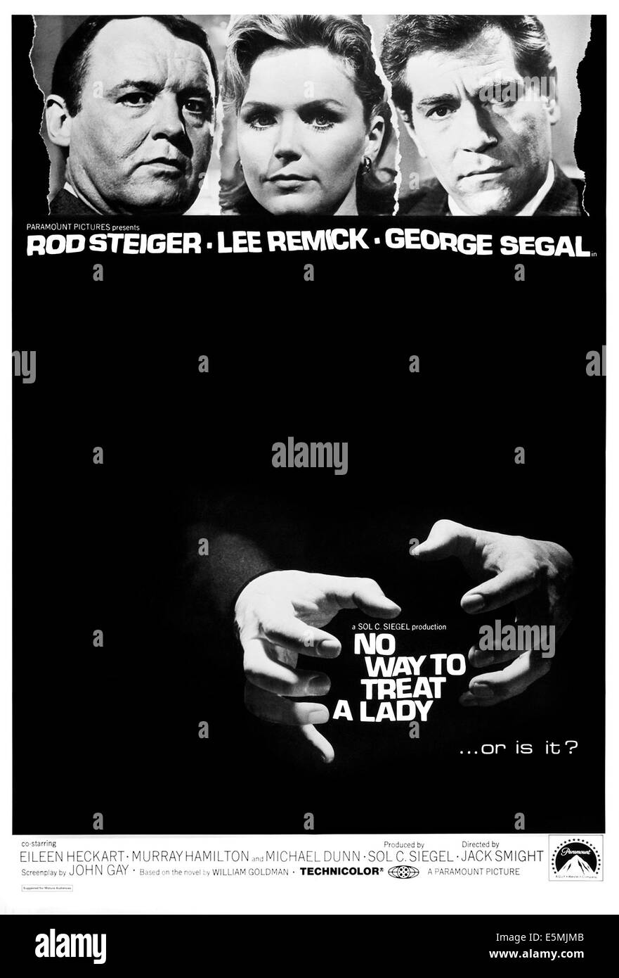 NO WAY TO TREAT A LADY, US poster art, from left: Rod Steiger, Lee ...