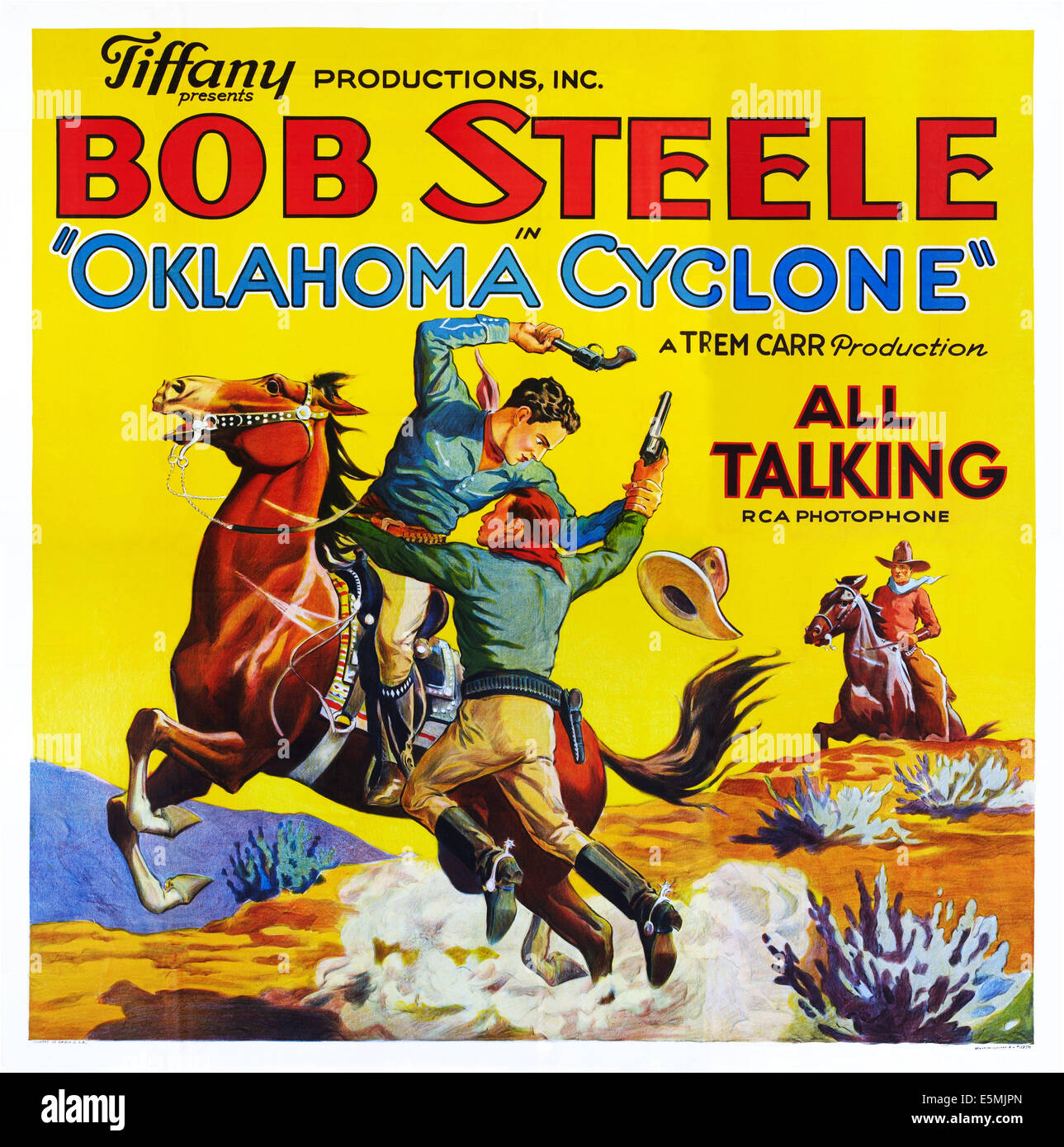 OKLAHOMA CYCLONE, US lobbycard, Bob Steele, 1930 Stock Photo - Alamy