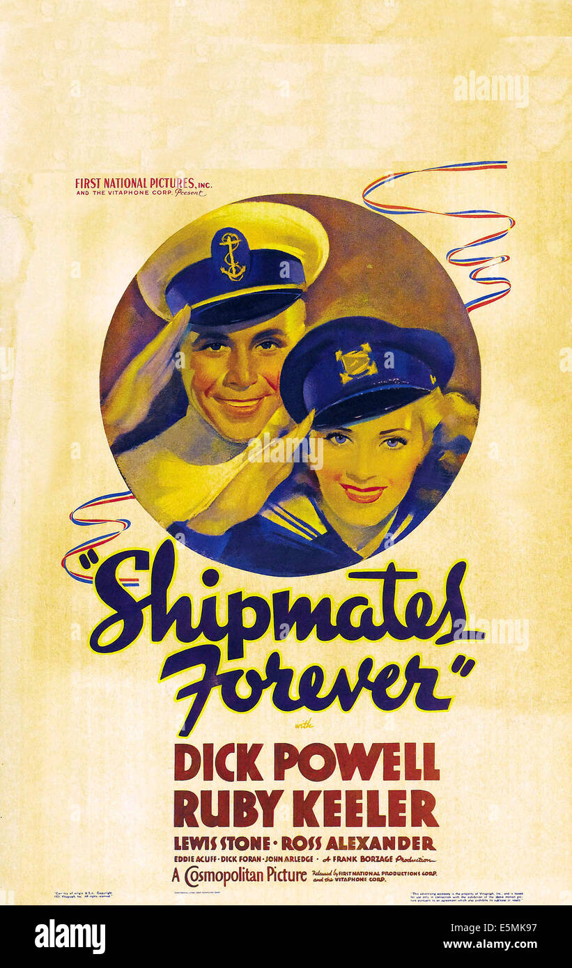 SHIPMATES FOREVER, US poster art, from left: Dick Powell, Ruby Keeler ...
