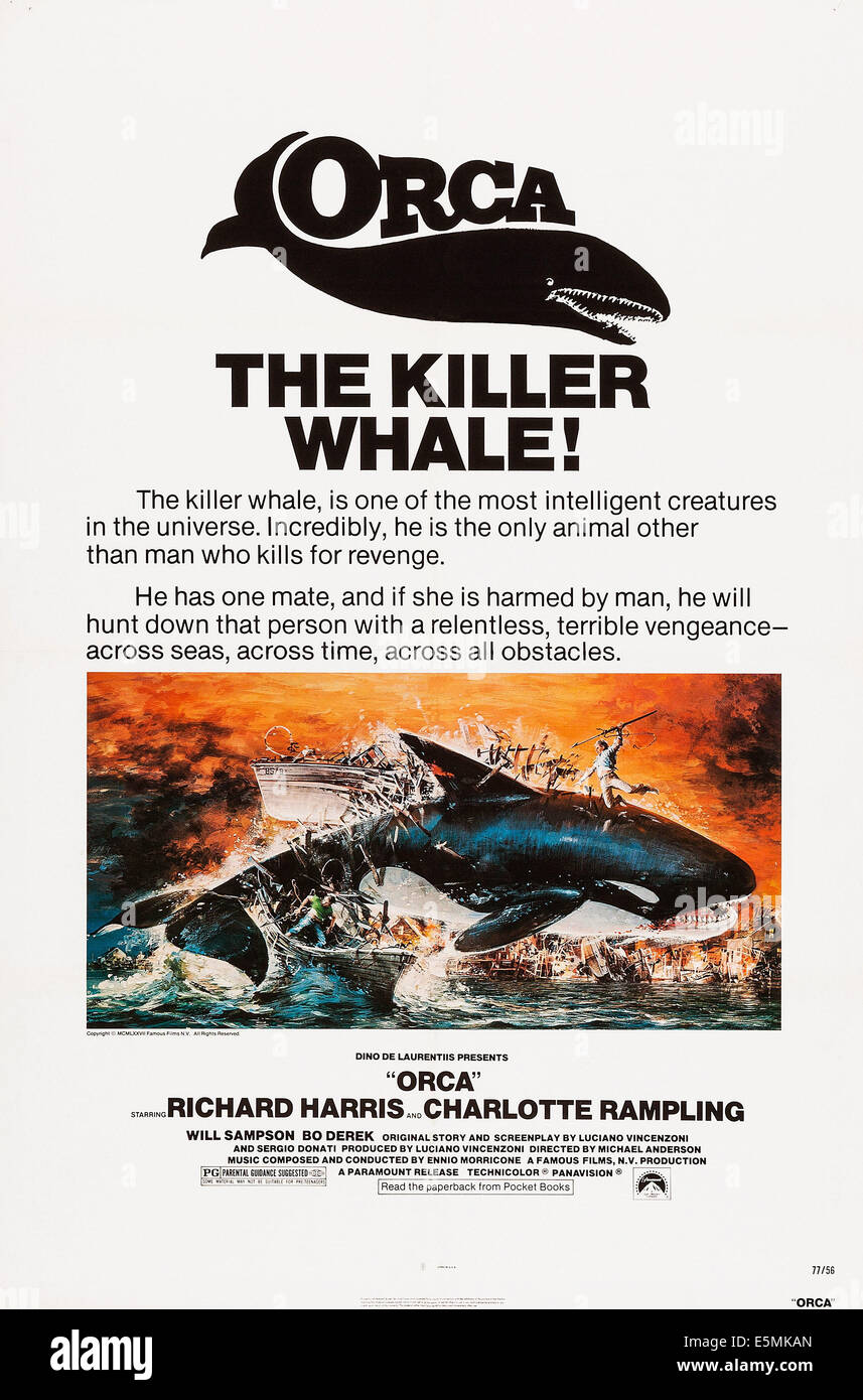ORCA, US poster art, 1977 Stock Photo - Alamy