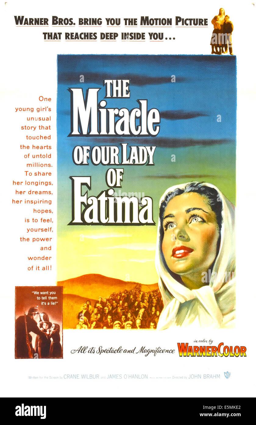 THE MIRACLE OF OUR LADY OF FATIMA, US poster art, 1959 Stock Photo - Alamy