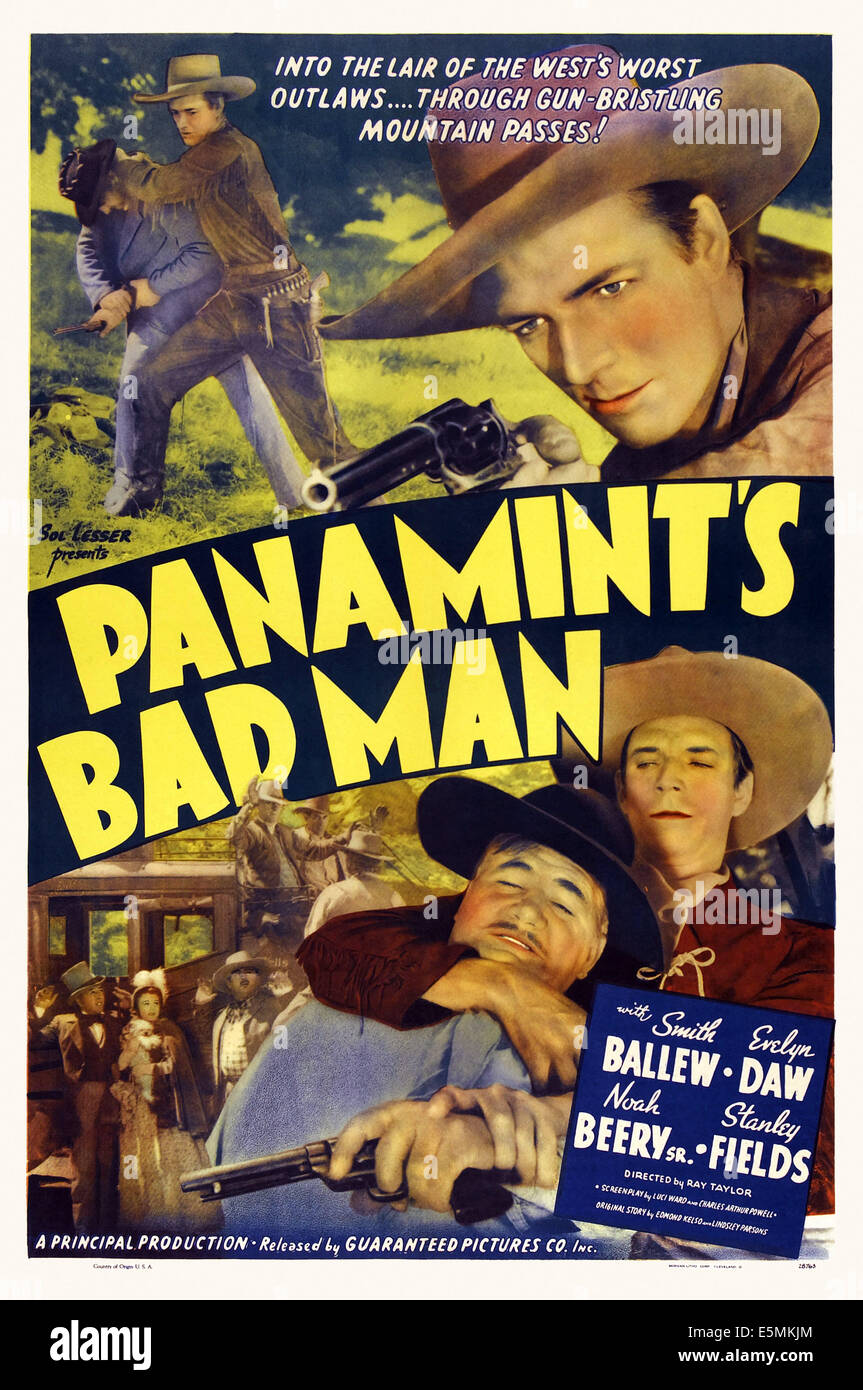 PANAMINT'S BAD MAN, US poster, Smith Ballew (top and bottom right ...