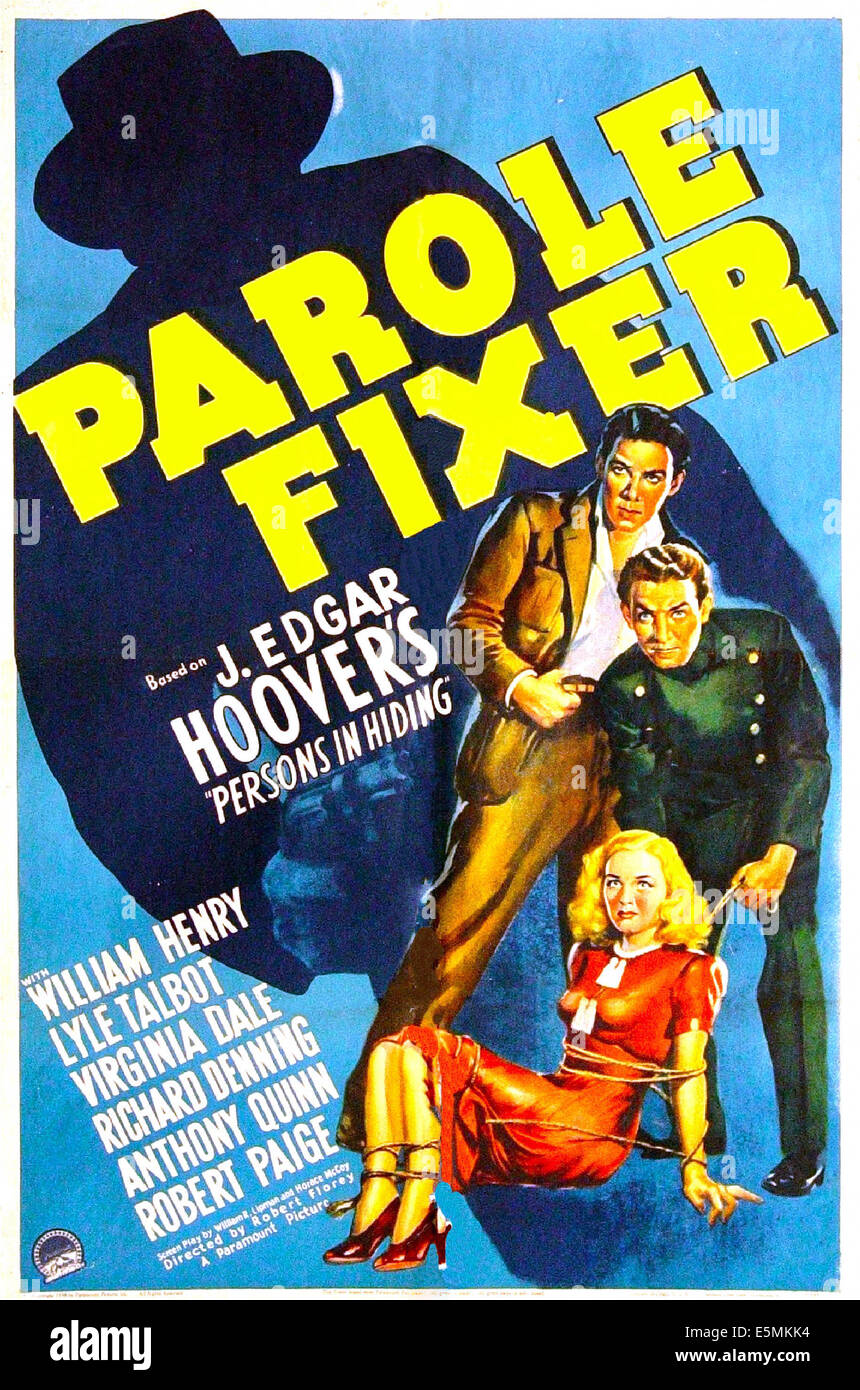 PAROLE FIXER, US poster, from top: William Henry, Richard Denning ...