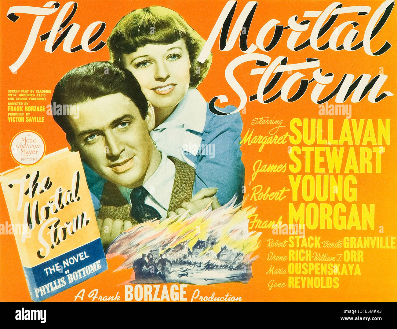 THE MORTAL STORM, l-r: James Stewart, Margaret Sullavan on title card ...