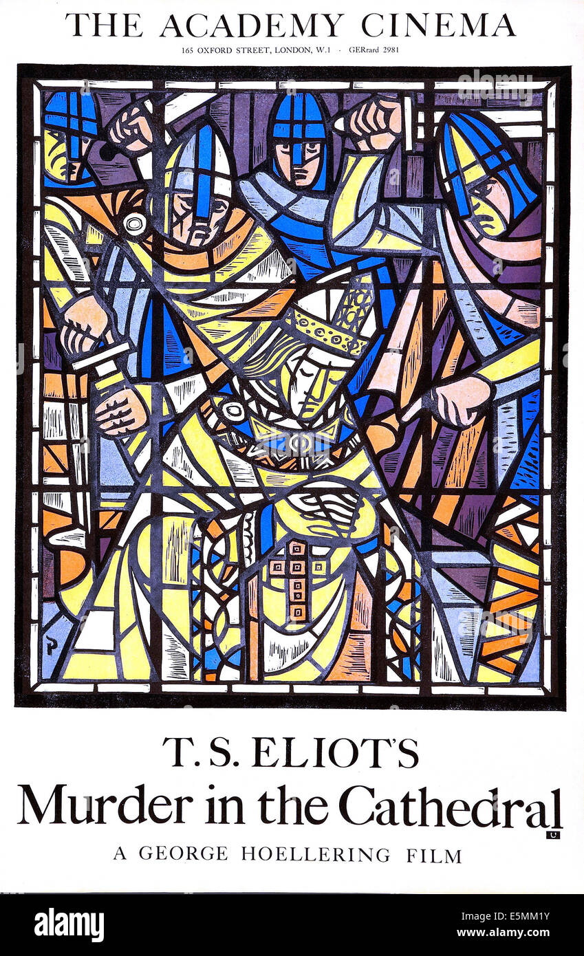 MURDER IN THE CATHEDRAL, US poster art, 1951 Stock Photo - Alamy