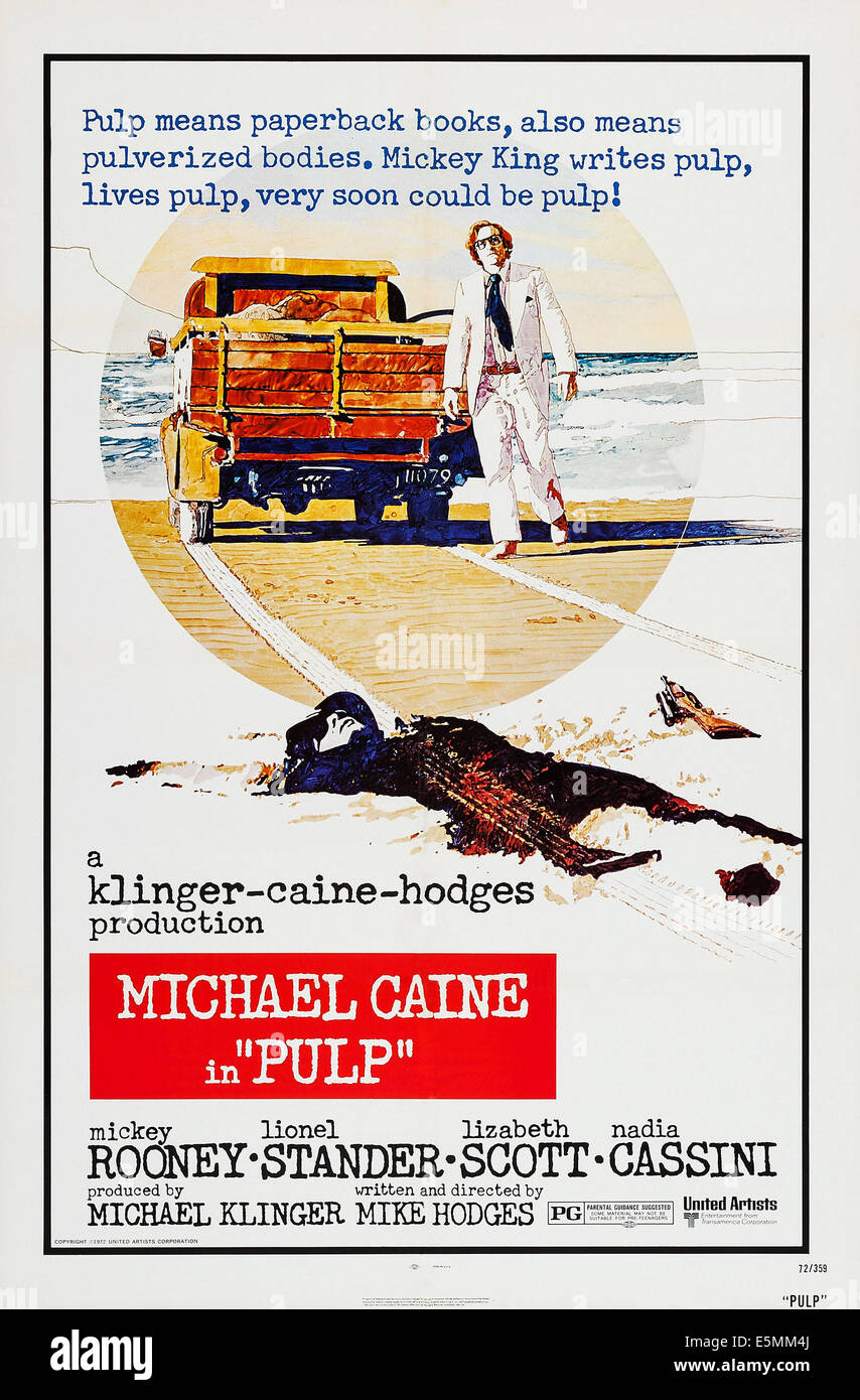 PULP, US poster, Michael Caine, 1972 Stock Photo - Alamy