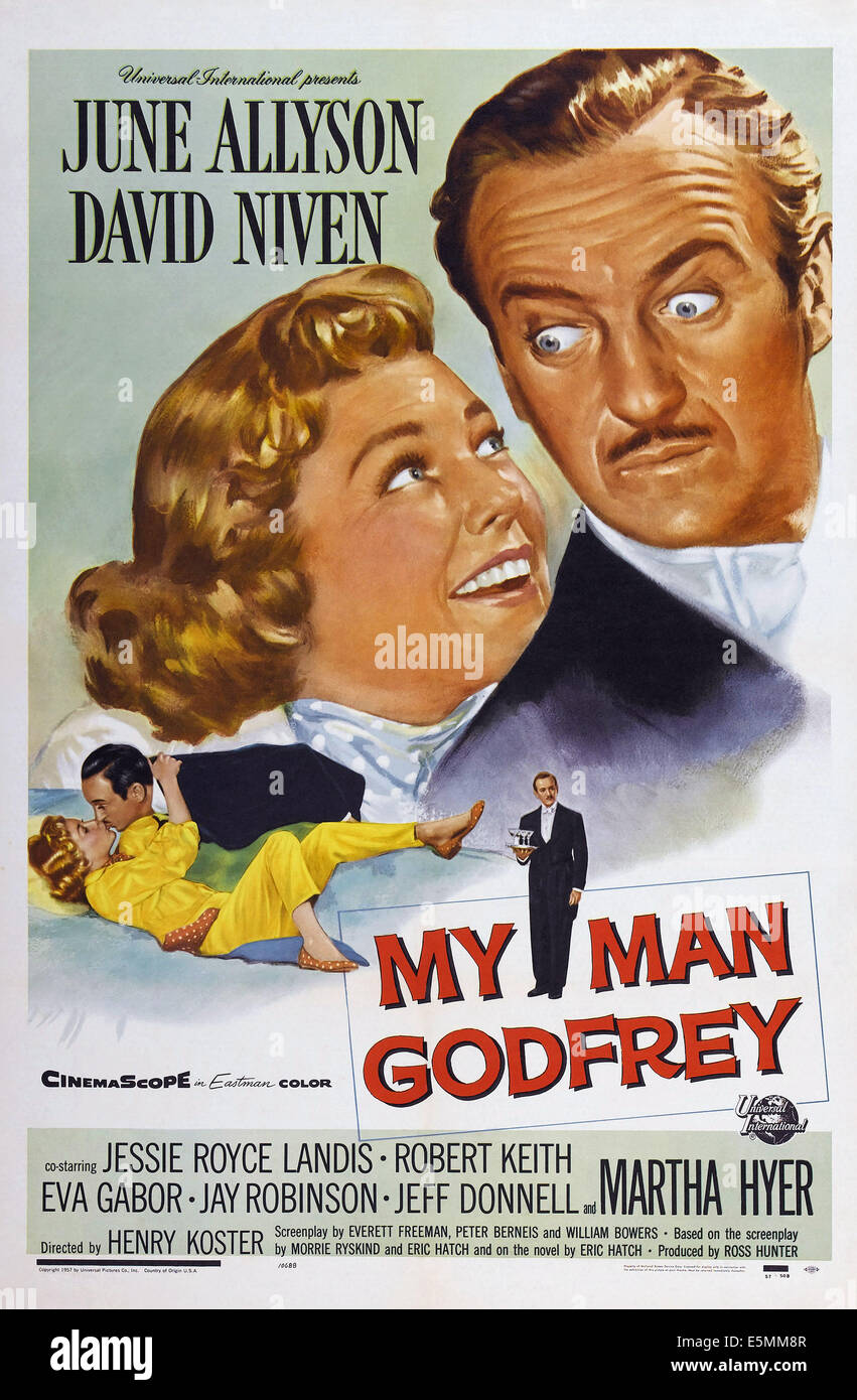 MY MAN GODFREY, US poster art, from left: June Allyson, David Niven ...