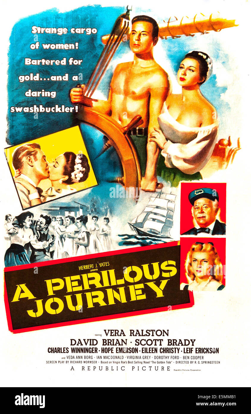 A PERILOUS JOURNEY, US poster art, Scott Brady, Vera Ralston, 1953 ...