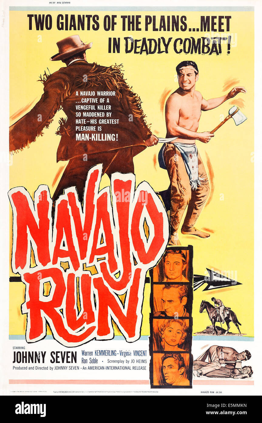 NAVAJO RUN, US poster art, 1964 Stock Photo - Alamy