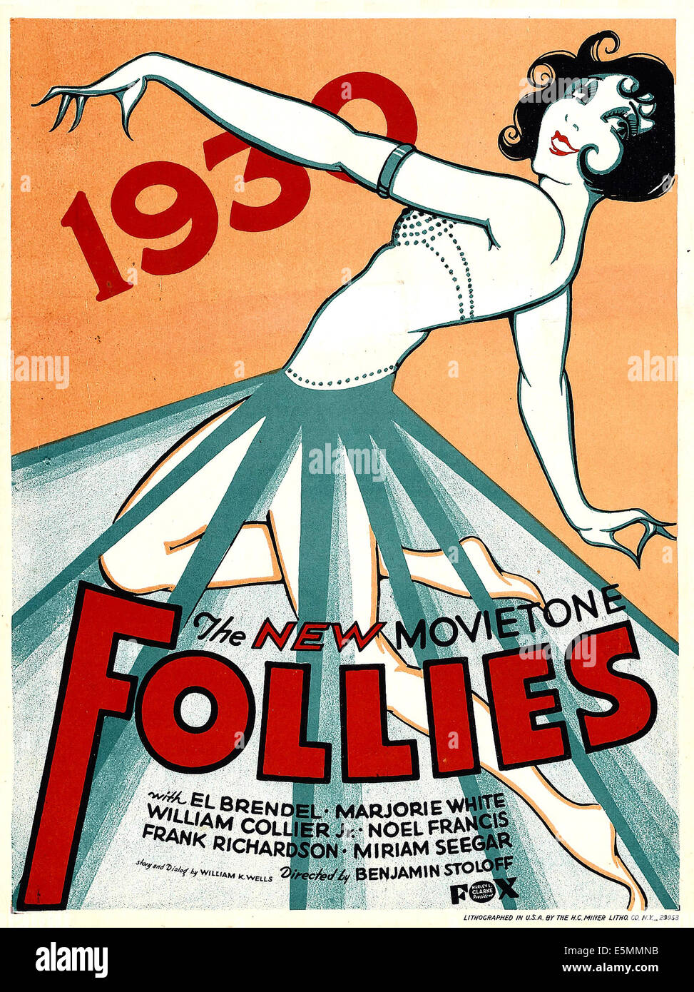 NEW MOVIETONE FOLLIES OF 1930, window card, 1930, TM and Copyright ...