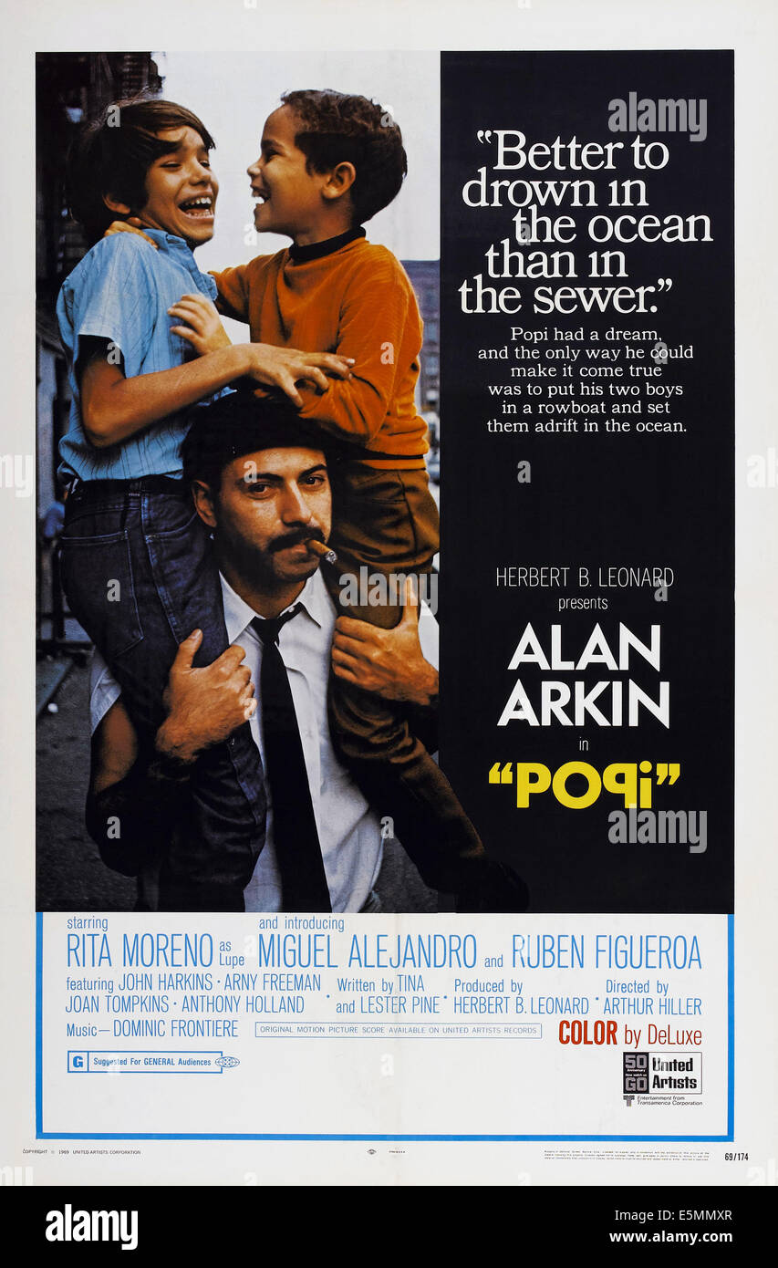 POPI, US poster, from left: Reuben Figueroa, Alan Arkin, Miguel ...