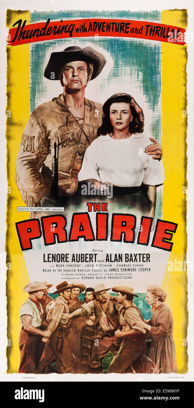 THE PRAIRIE, US poster, top from left: Alan Baxter, Lenore Aubert, 1947 ...