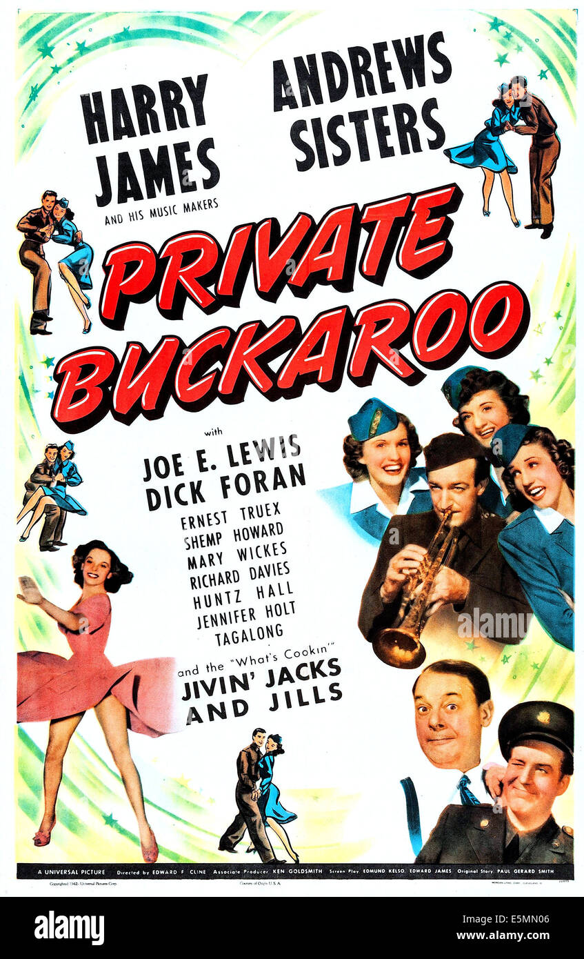 PRIVATE BUCKAROO, US poster, middle right: Harry James, The Andrews ...