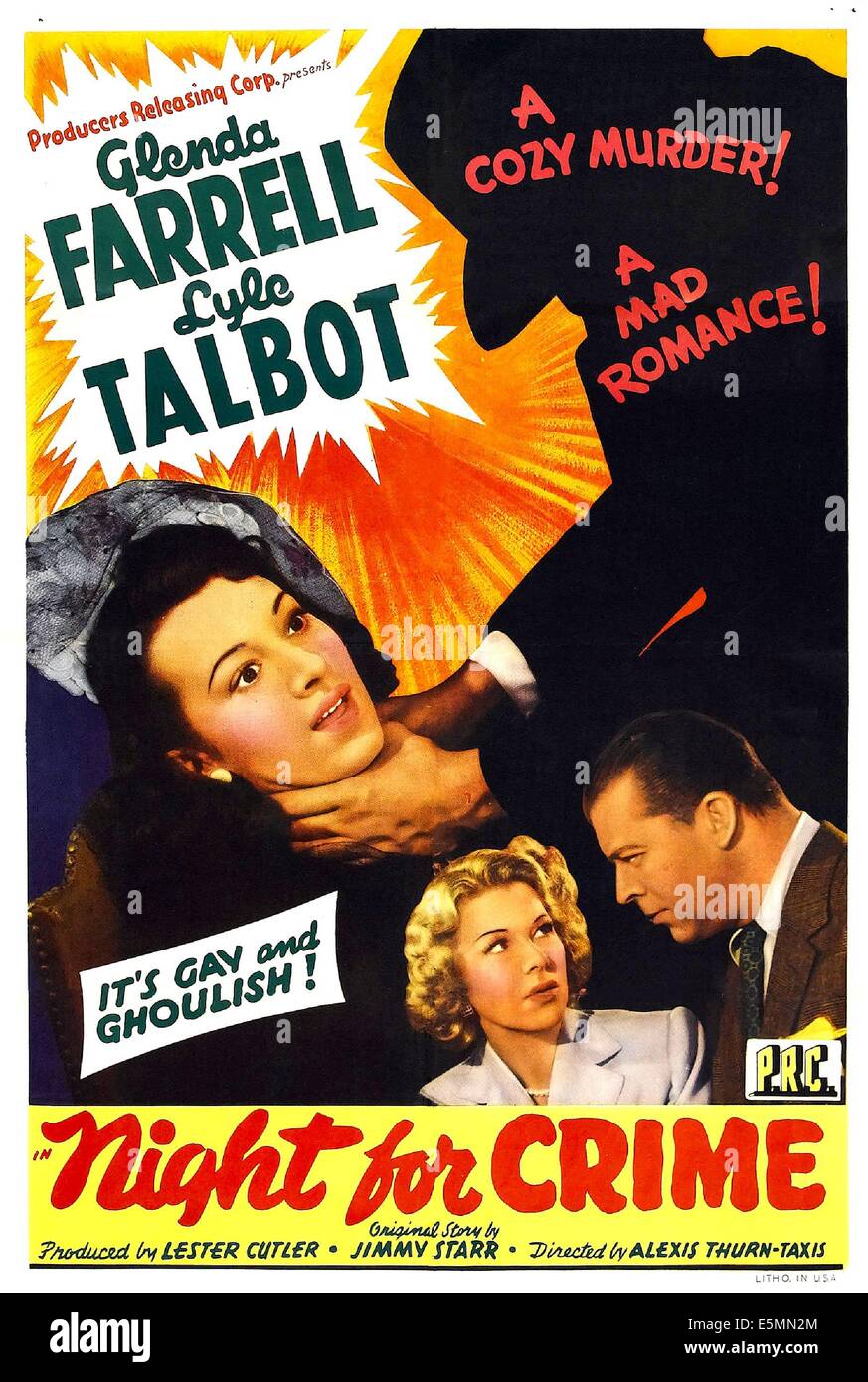 NIGHT FOR CRIME, (aka A NIGHT FOR CRIME), US poster, from left: Glenda ...