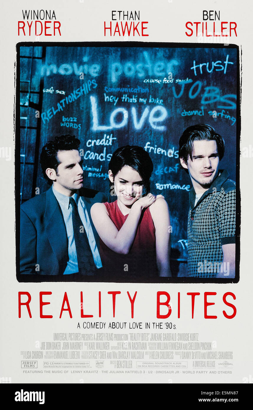 REALITY BITES, US poster art, from left: Ben Stiller, Winona Ryder ...
