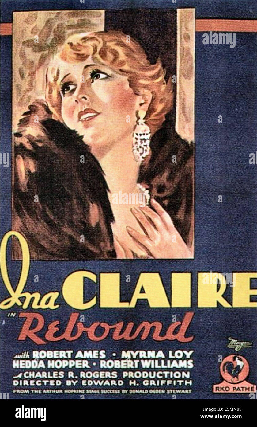 REBOUND, Ina Claire on US poster art, 1931 Stock Photo - Alamy