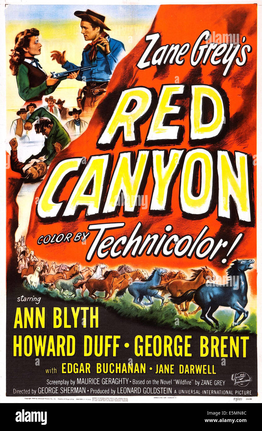 RED CANYON, US poster, top left from left: Ann Blyth, Howard Duff, 1949 ...
